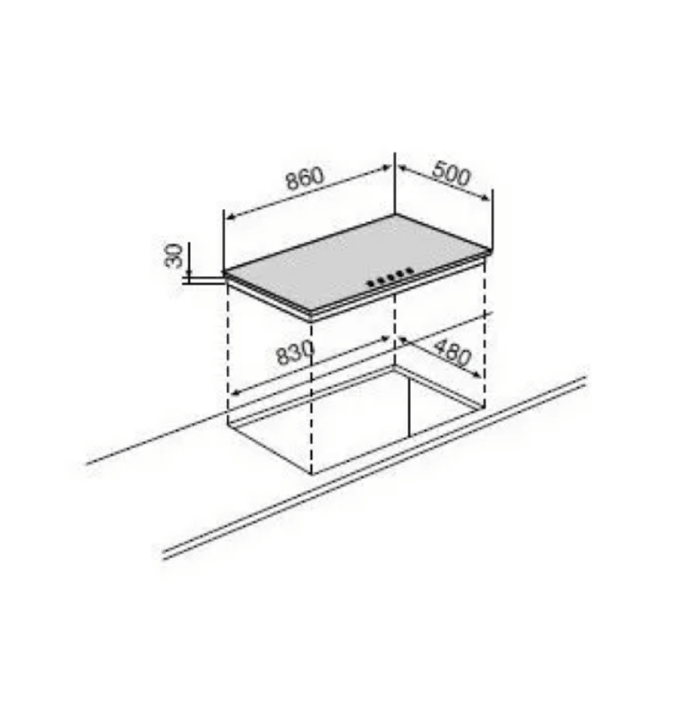 مسطح جليم جاز 90 سم ايطالي 5ش رباعيه امان وحوامل زهر GT951HIX | AwadSerag